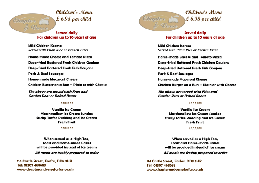 Menus | Chapter & Verse